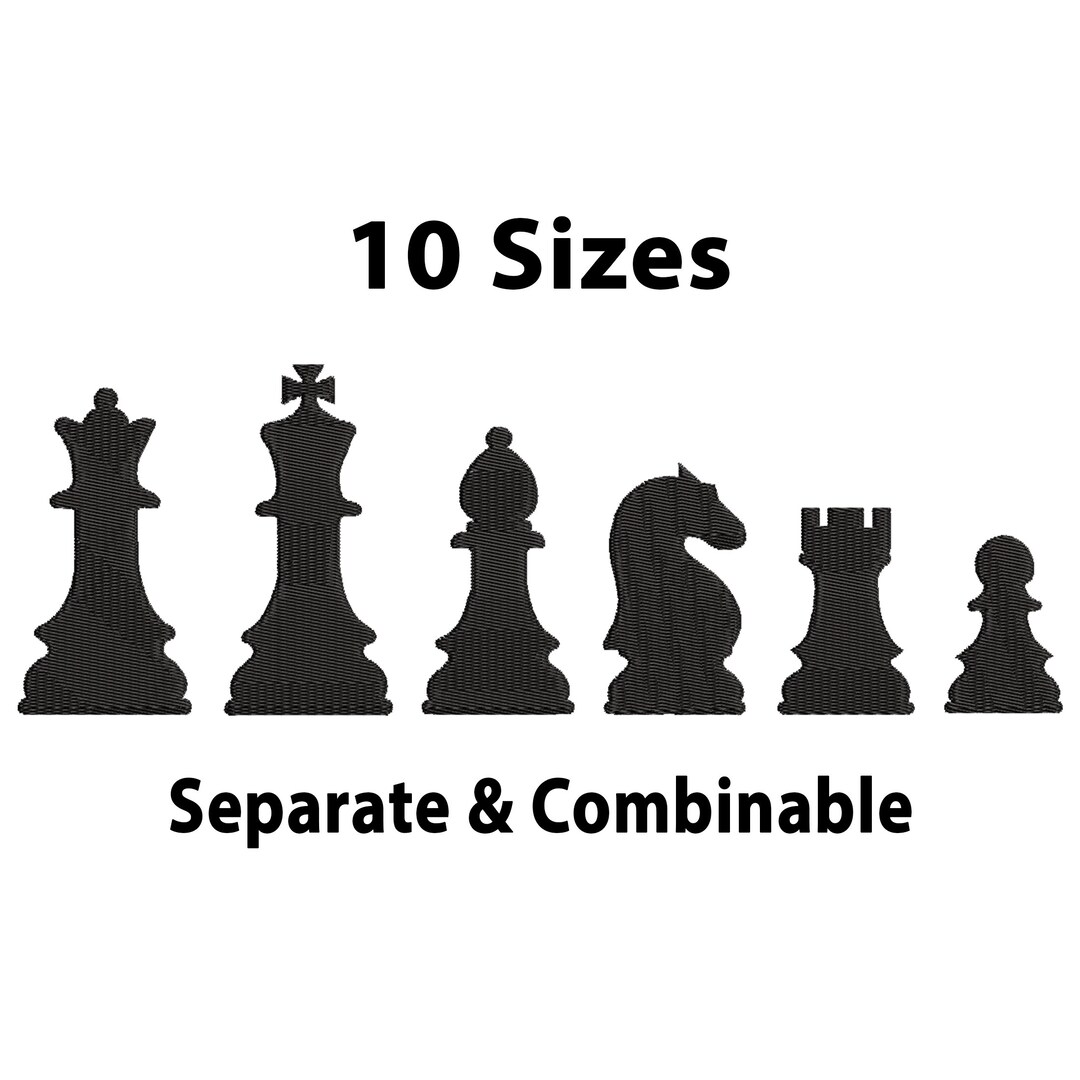 Combinable Chess Piece Embroidery Design, 10 Sizes, Mini Chess Machine ...