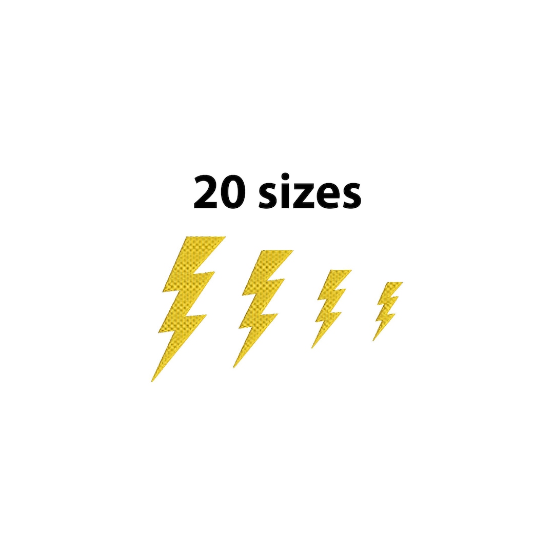 Mini Lightning Bolt Embroidery Design, 20 Sizes, Mini Lightning Bolt ...