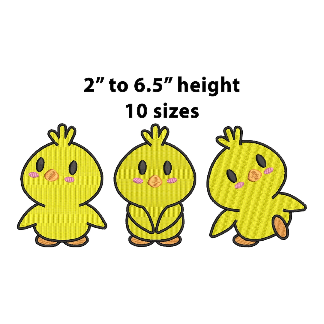3 Mini Chick Embroidery Design, 10 Sizes, Mini Chick Machine Embroidery ...