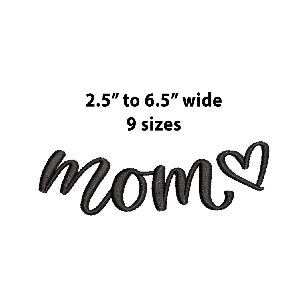 Curved Mom Embroidery Design, 9 Sizes, Curved Mom Collar Machine ...