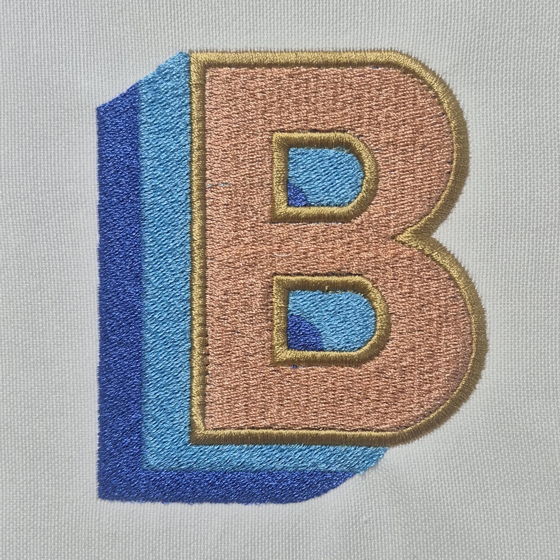 Double Shadow Embroidery Font, 6 Sizes, A-Z Sorted, Fill Stitch ...