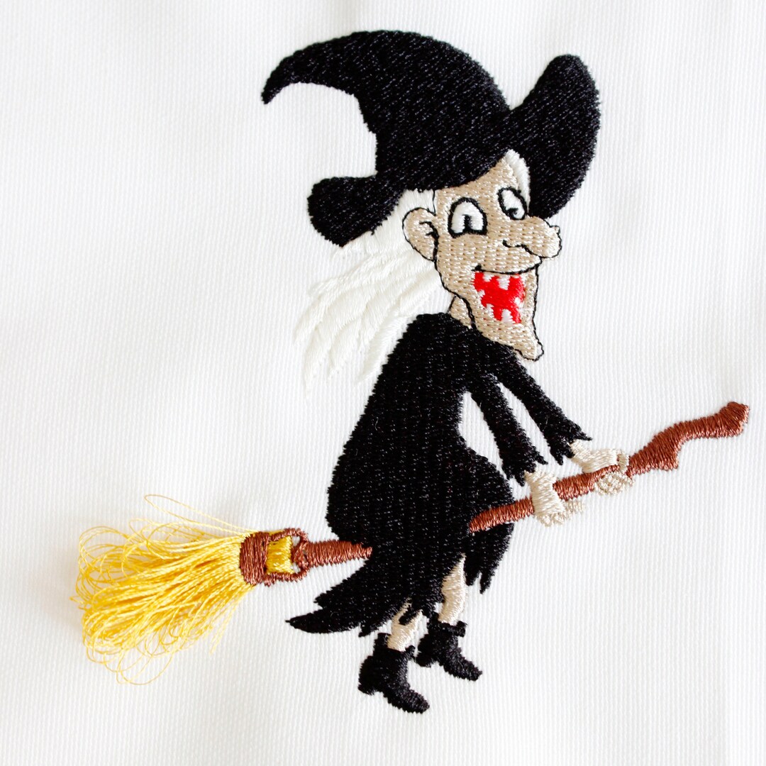 Fluffy Fringed Witch Design,4 Size Halloween Flying Witch Design ...