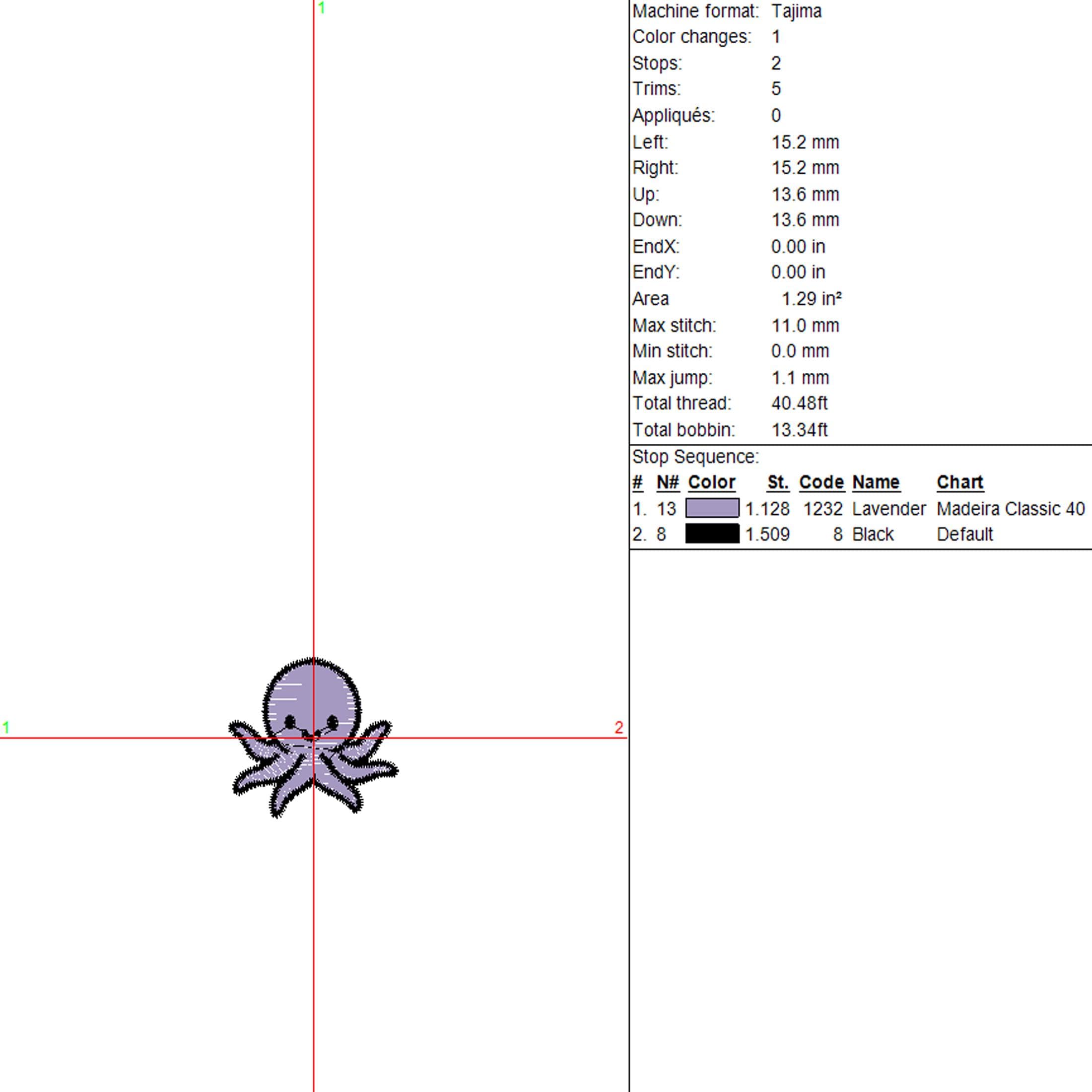 Mini Octopus Machine Embroidery Design, 11 Sizes, Ocean Animal ...