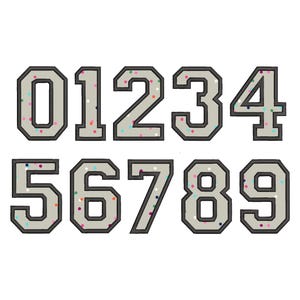 Number Applique Machine Embroidery Designs, 23 Sizes, Applique Numbers ...