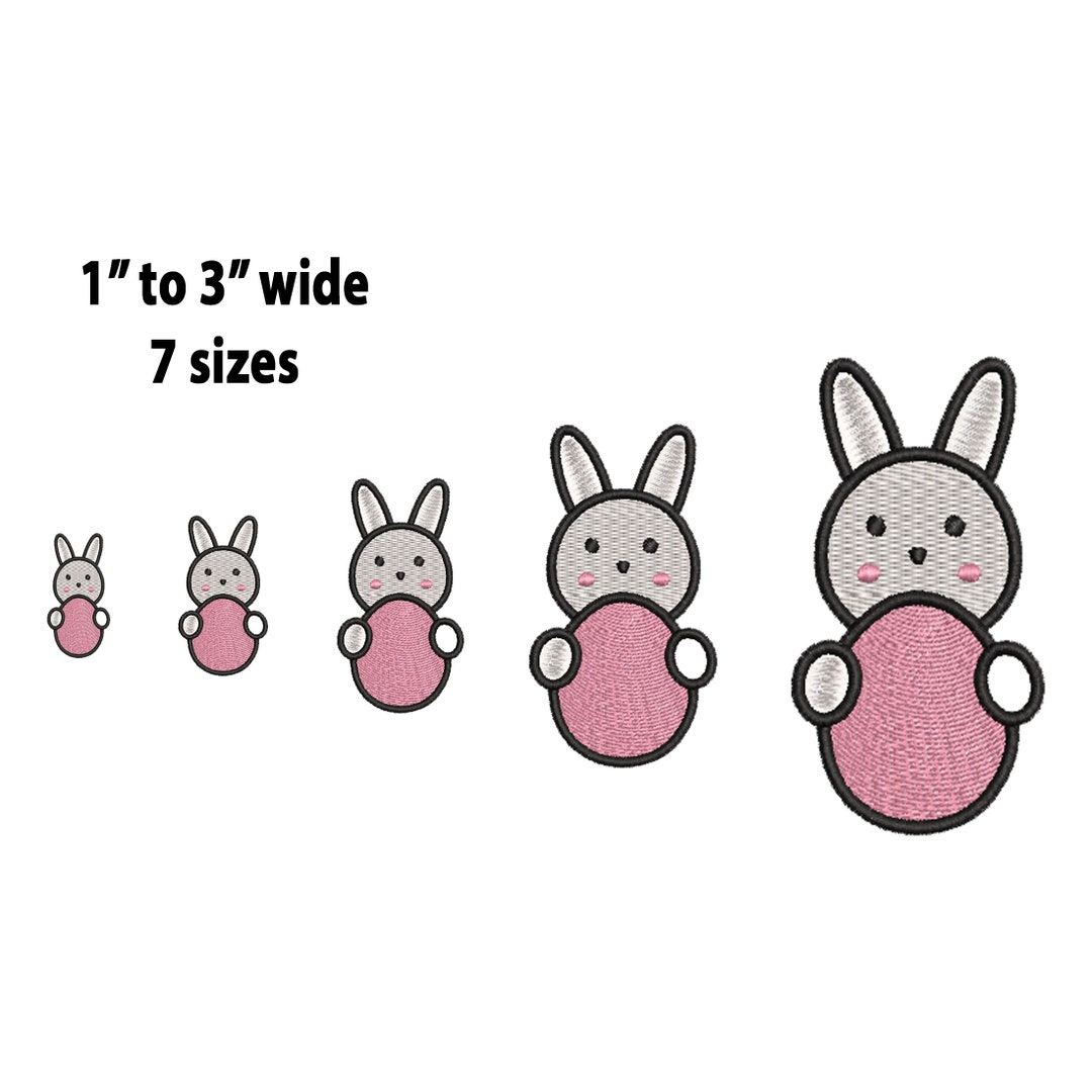 Mini Bunny Embroidery Design 7 Sizes, Easter Bunny Machine Embroidery ...