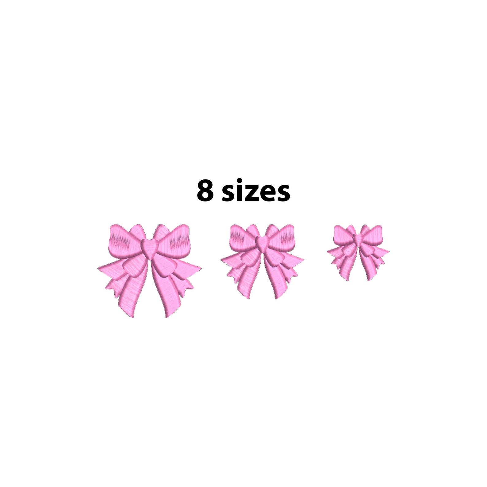 Extra Mini Bow Embroidery Design, 8 Sizes, Mini Bow Machine Embroidery ...