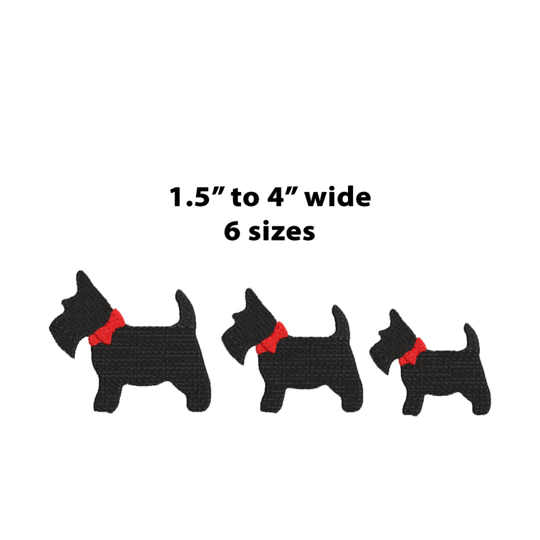 Mini Scottish Terrier Embroidery Design, 6 Sizes, Scottish Terrier ...
