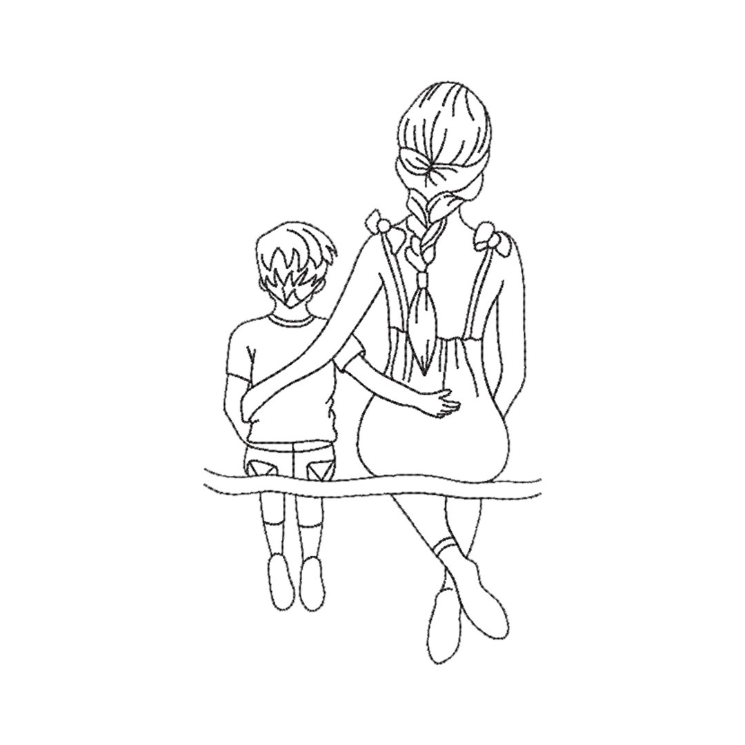 Mom and Son Embroidery Design, 8 Sizes, Mom and Son Machine Embroidery ...