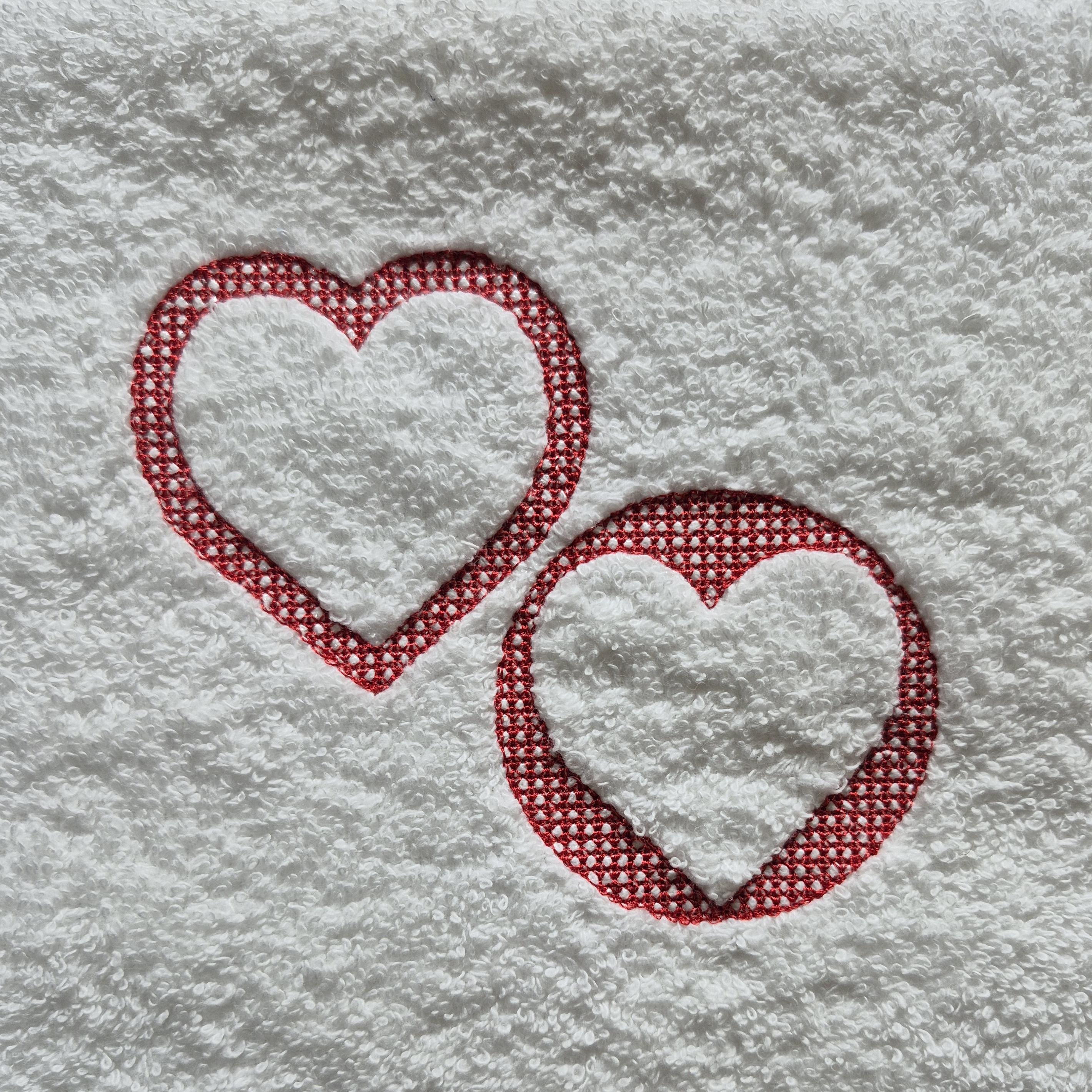 2 Embossed Heart Embroidery Design, 22 Sizes, Heart Machine Embroidery ...