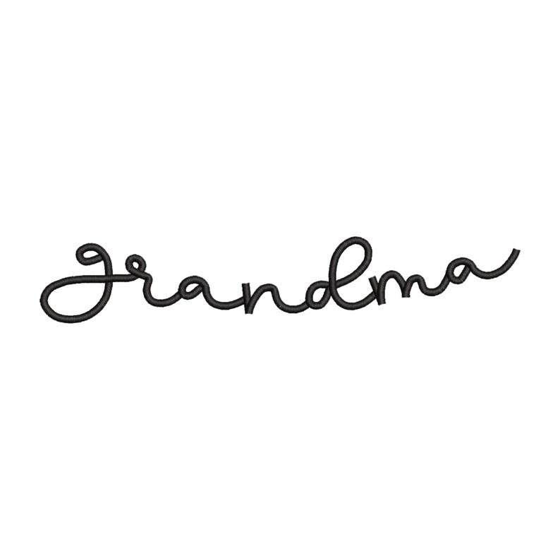 Curved Grandma Embroidery Design, 15 Sizes, Grandma Collar Machine ...