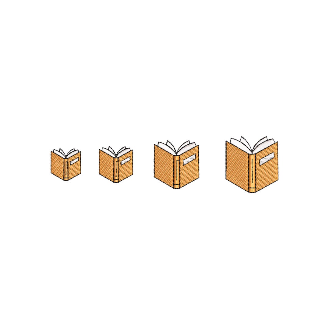 Mini Book Embroidery Design, 15 Sizes, Mini Book Machine Embroidery ...
