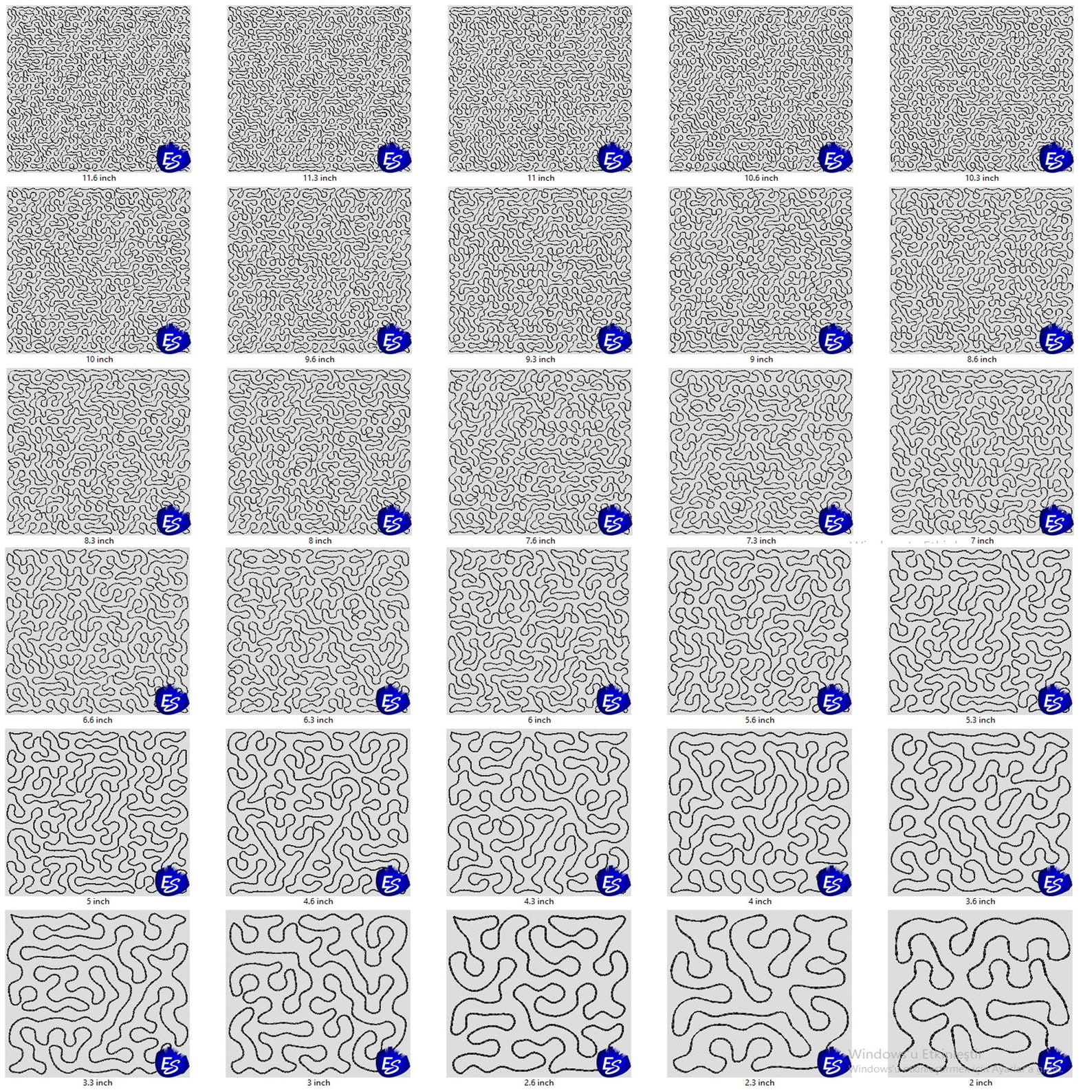 Stipple Quilt Block Machine Embroidery Design Files, 30 Size, Single ...