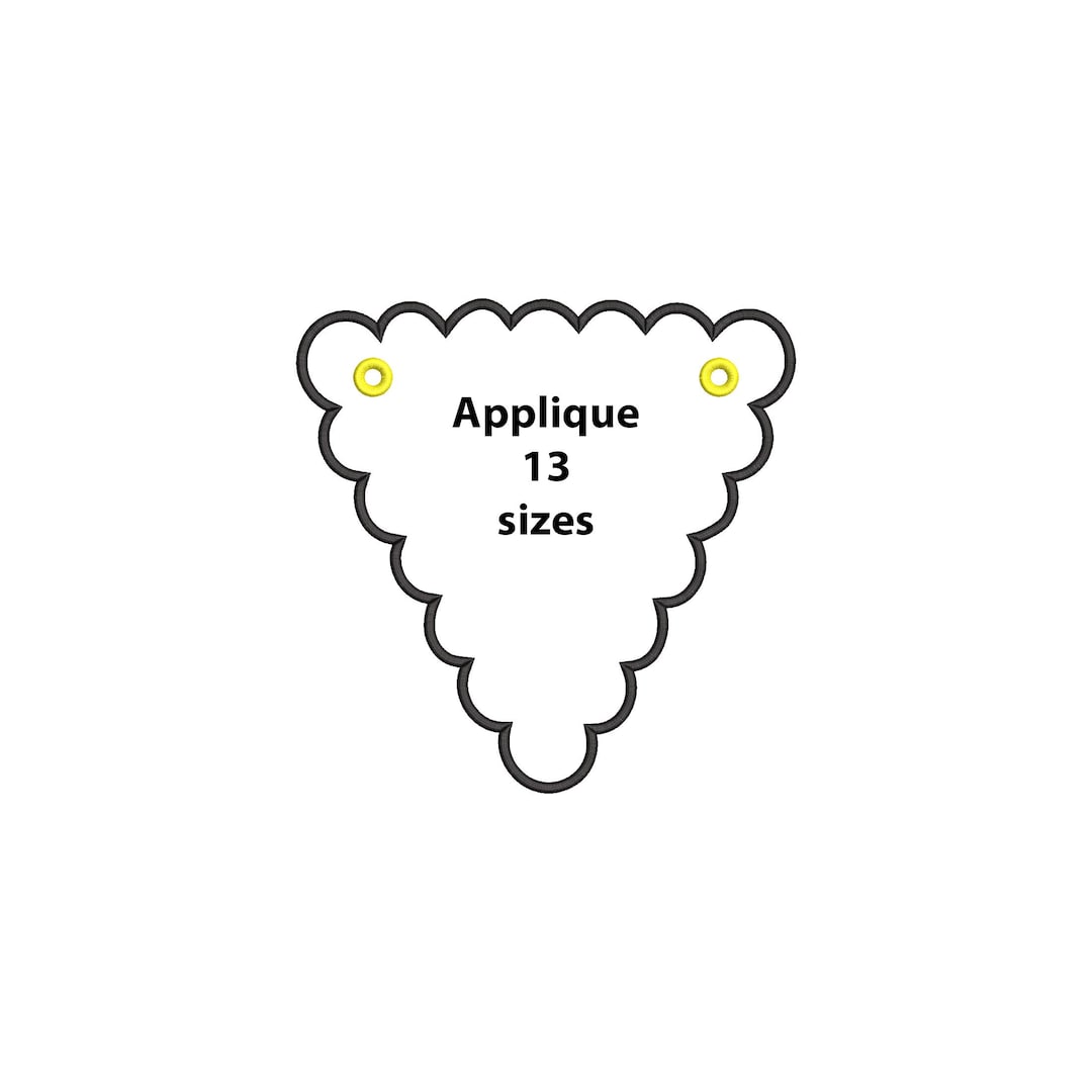 Triangle Scallop Banner Embroidery Design, 13 Size, Banner Applique ...