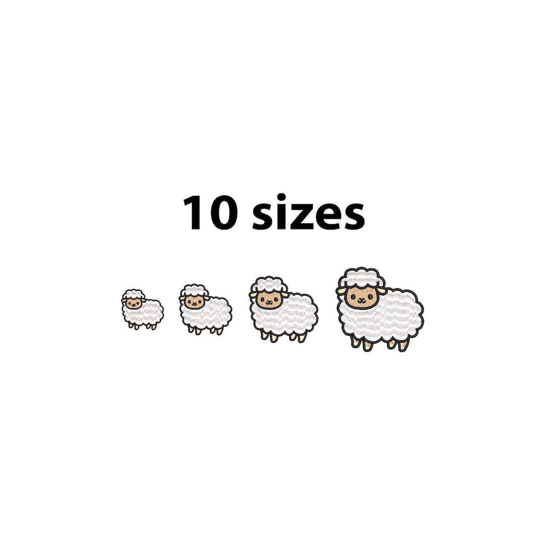 Mini Sheep Embroidery Design, 10 Sizes, Little Lamb Farm Animal Machine ...