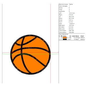 Mini Basketball Ball Machine Embroidery Design, 16 Sizes, Basketball ...