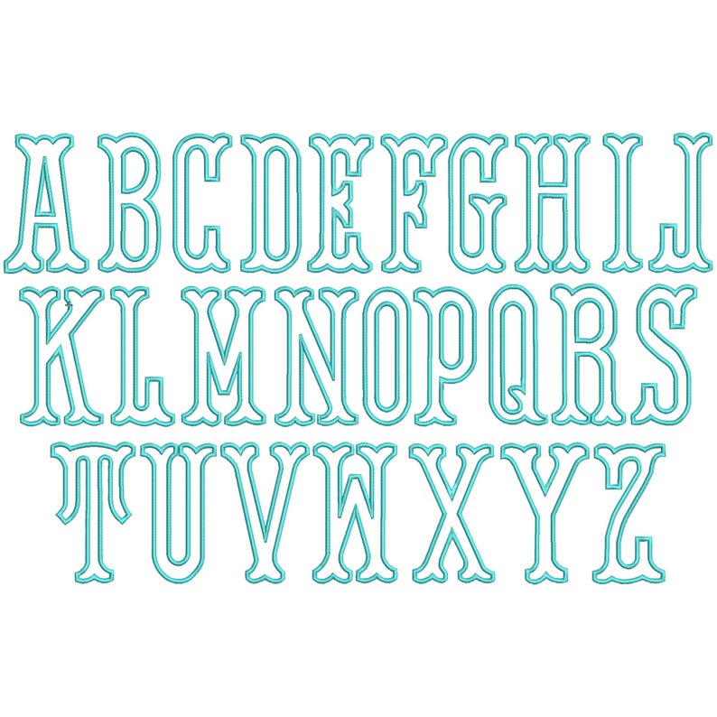 Fishtail Alphabet Applique Design Machine Embroidery Font, 9 Sizes ...