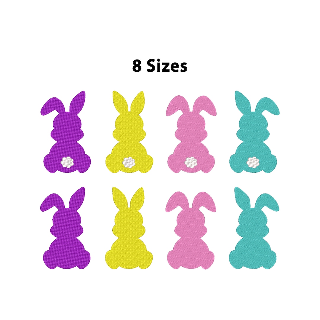 Individual 8 Mini Bunny Embroidery Design 8 Sizes, Easter Bunny Machine ...