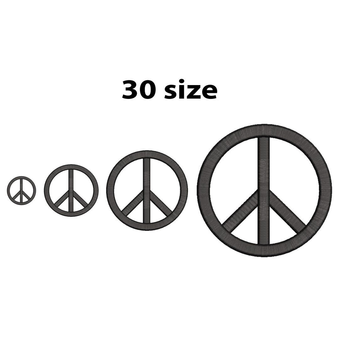Mini to Large Peace Embroidery Design, 30 Sizes, Satin Stitch Peace ...