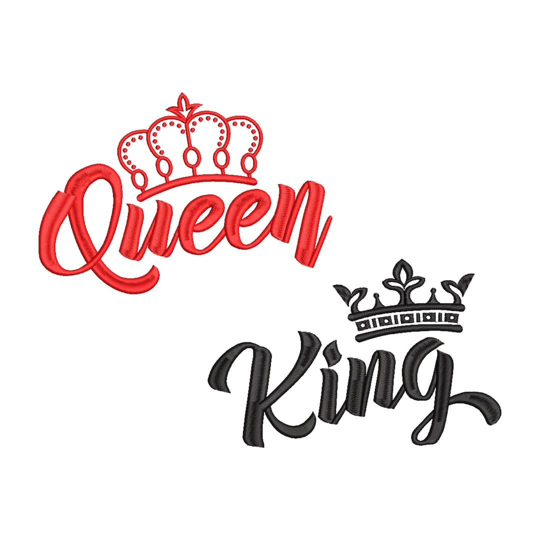 King and Queen Embroidery Designs, 13 Sizes, King and Queen Machine ...