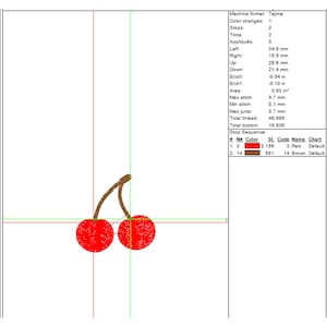 Mini Cherry Machine Embroidery Design, 9 Sizes, Cherry Fill Stitch ...