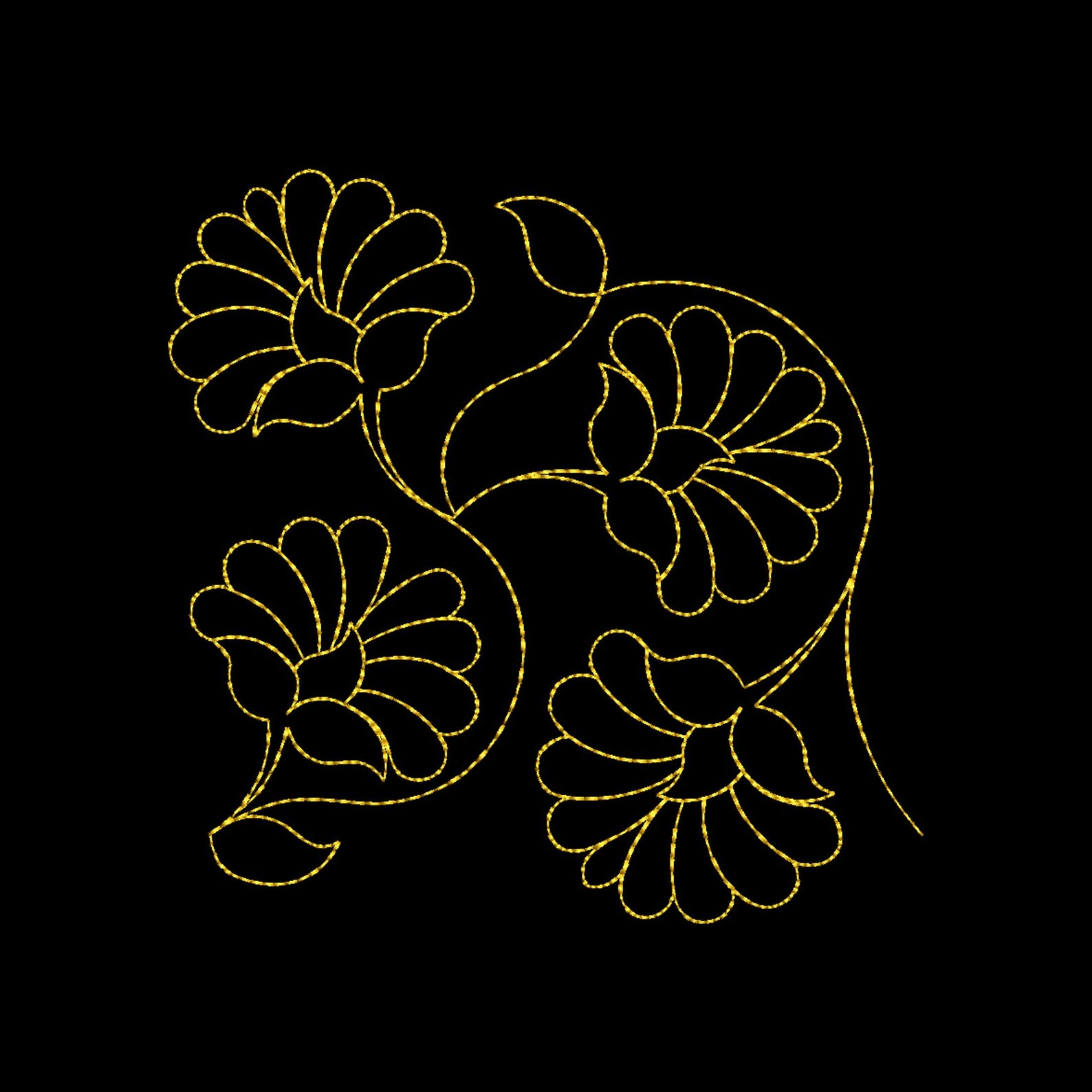 Flower Stipple Quilt Block Machine Embroidery Design File, 30 Size ...