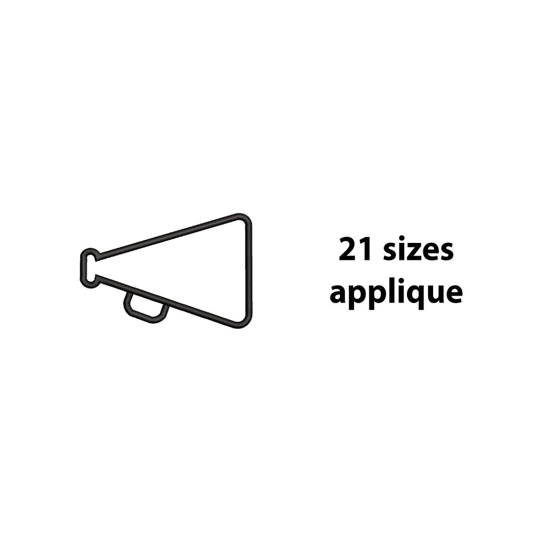 Megaphone Applique Embroidery Design, 21 Sizes, Megaphone Machine ...