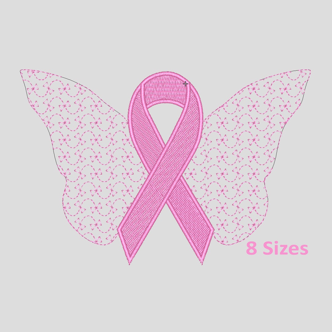Cancer Awareness Ribbon Machine Embroidery Design, 8 Sizes, Breast ...