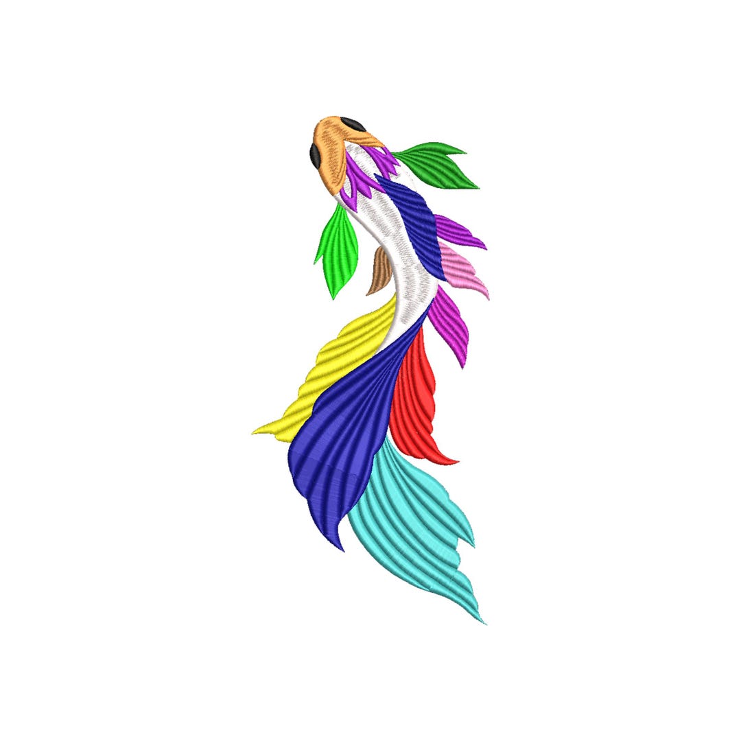 Cute Goldfish Embroidery Design, 9 Sizes, Colorful Fish Machine ...