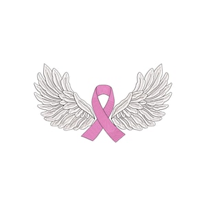 Cancer Awareness Ribbon Wings Machine Embroidery Design, 16 Sizes ...
