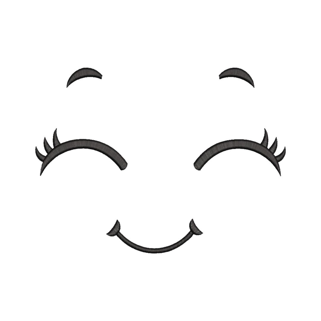 Pretty Doll Face Embroidery Design, 23 Sizes, Quick Satin Stitch Doll ...