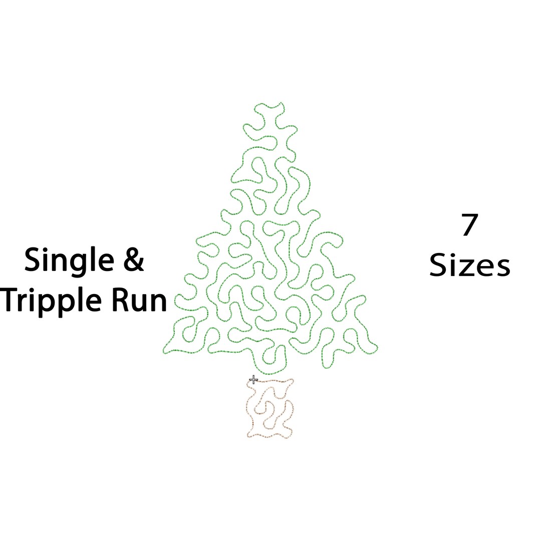 Christmastree Stipple Quilt Block Machine Embroidery Design, 7 Sizes ...