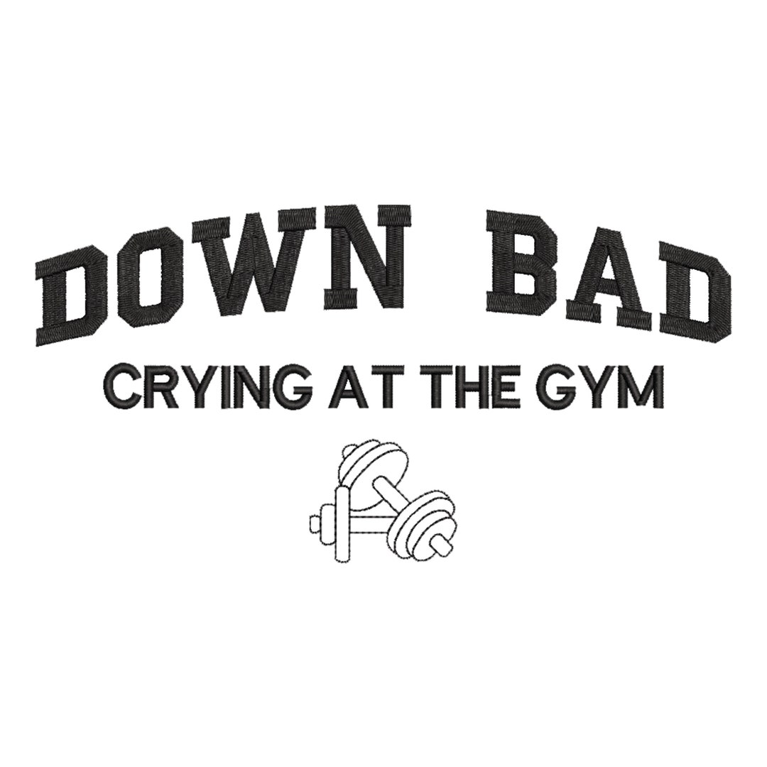 Down Bad Embroidery Design, 10 Sizes, Sport Motivation Embroidery ...