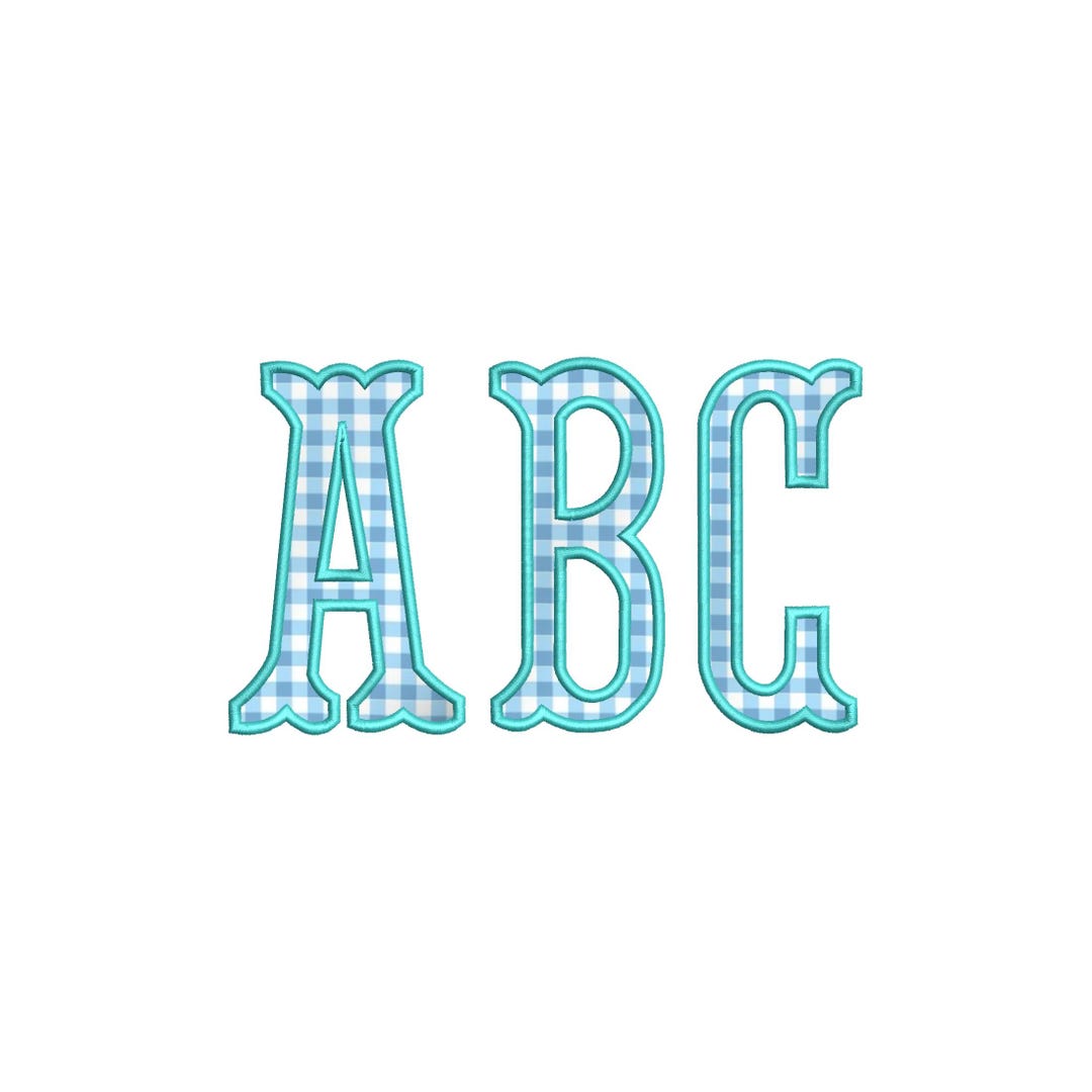 Fishtail Alphabet Applique Design Machine Embroidery Font, 9 Sizes ...