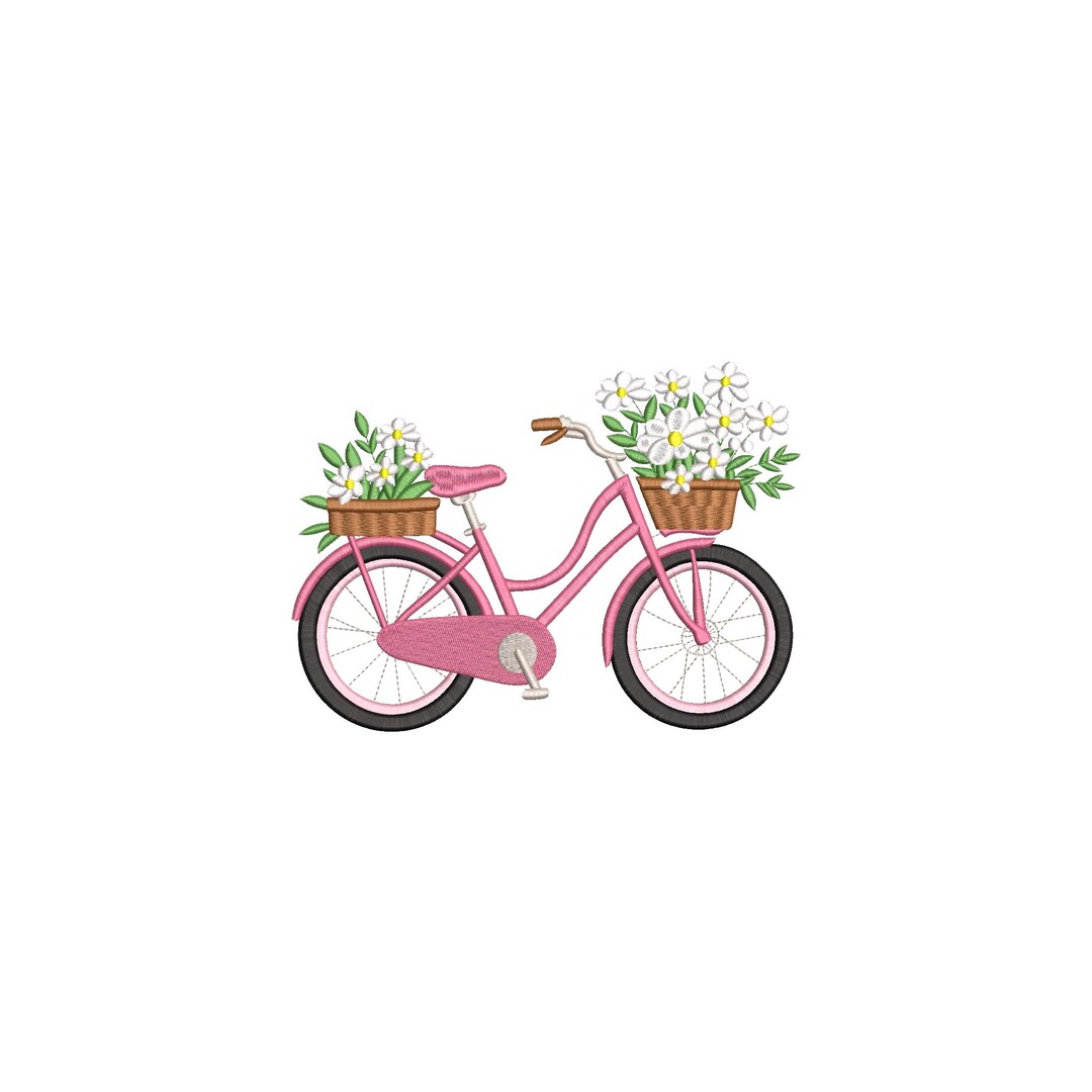 Bike Embroidery Design, 12 Sizes, Bicycle Machine Embroidery Design ...
