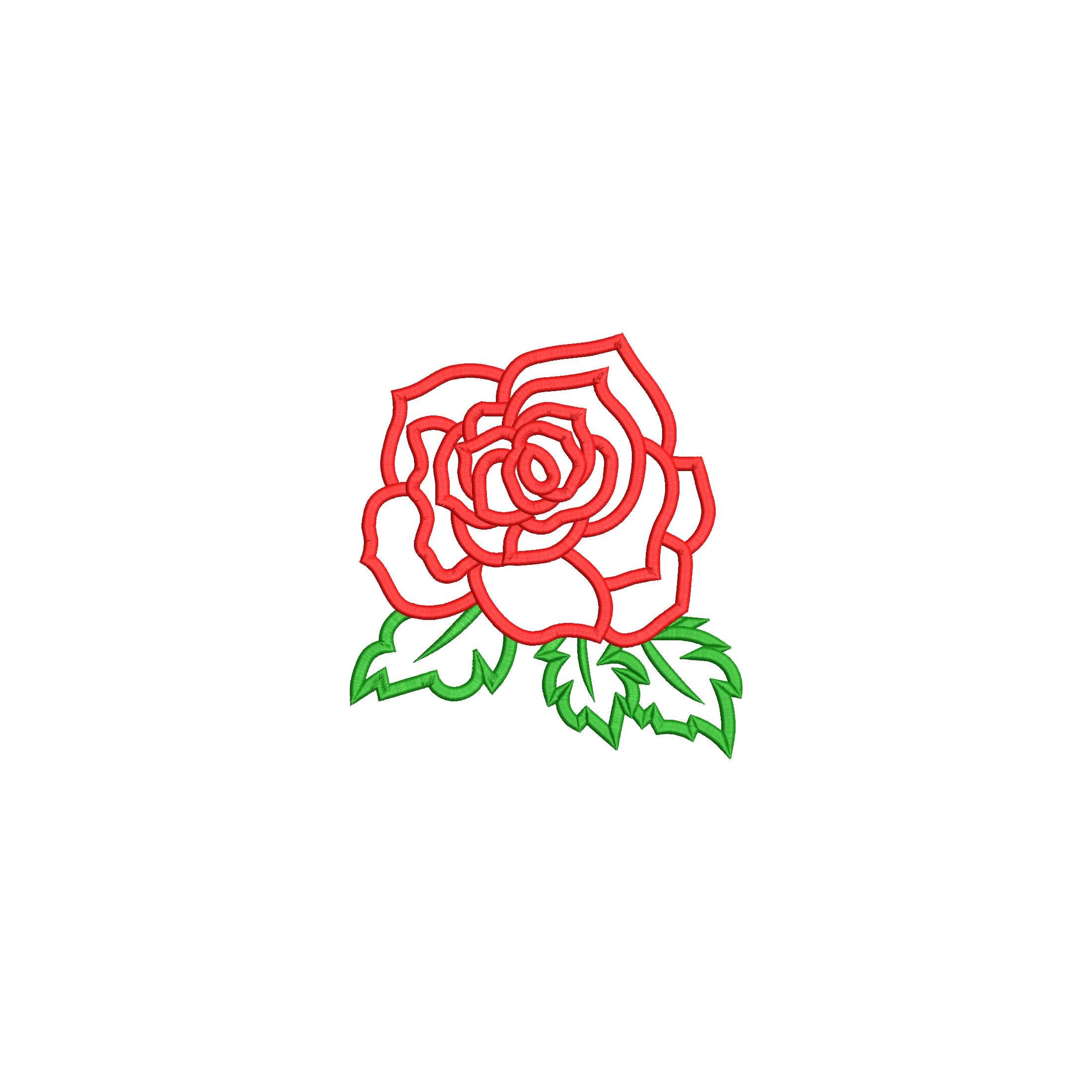 Rose Outline Embroidery Design, 16 Sizes, Rose Machine Embroidery ...