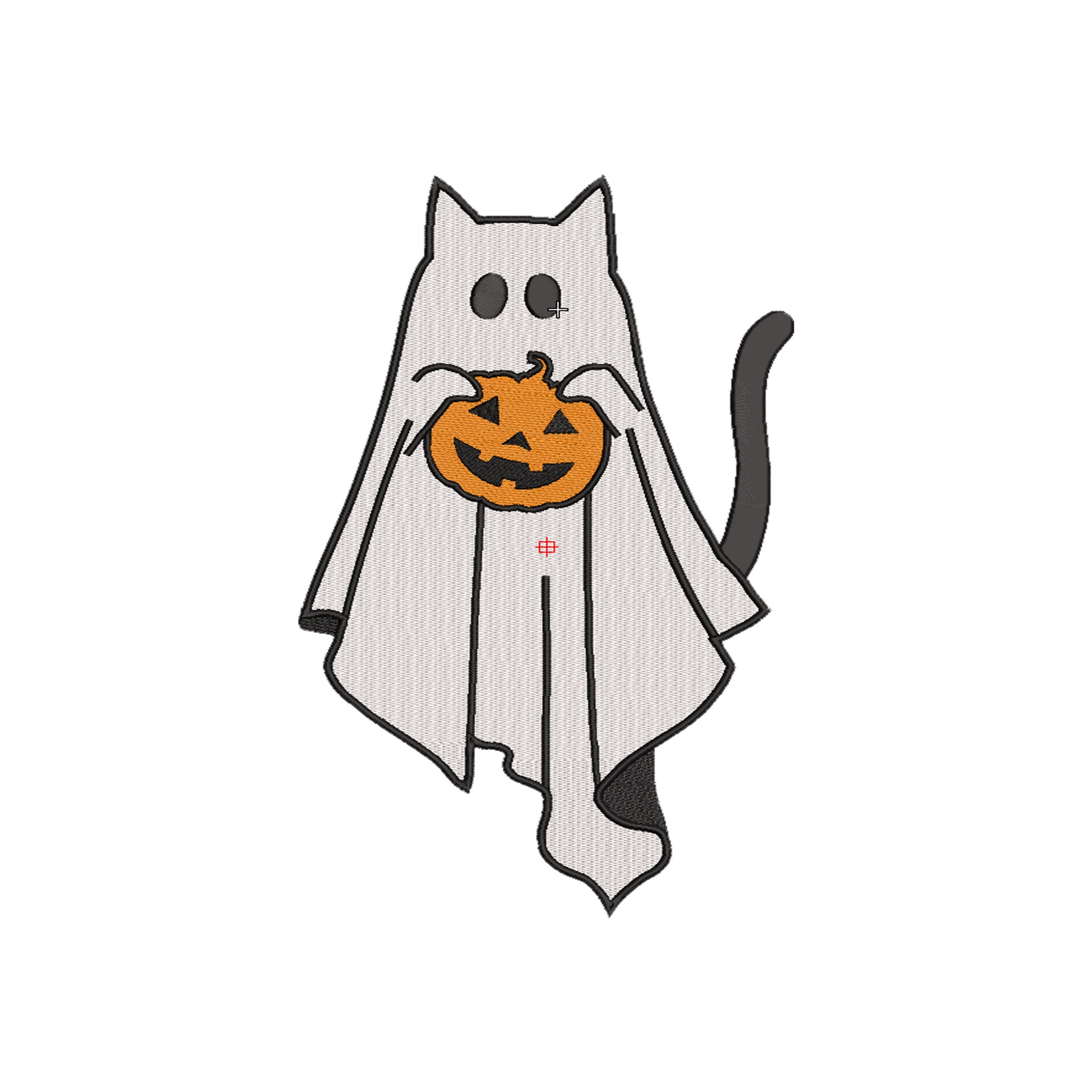 3 Ghost Cat Machine Embroidery Design, 3 Sizes,3 Halloween Cat Ghost ...