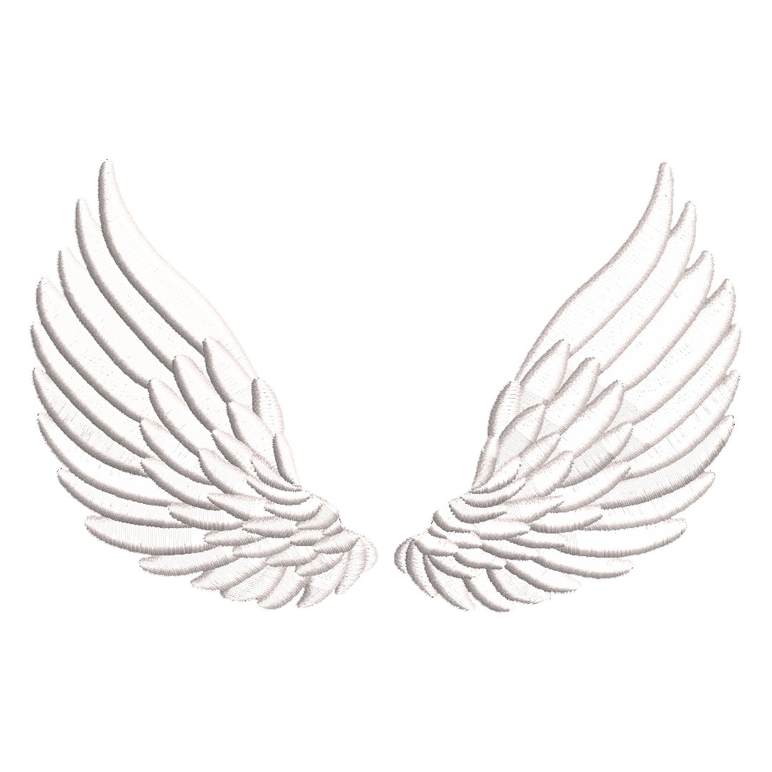 Realistic Angel Wings Embroidery Design, 5 Sizes, Angel Machine ...