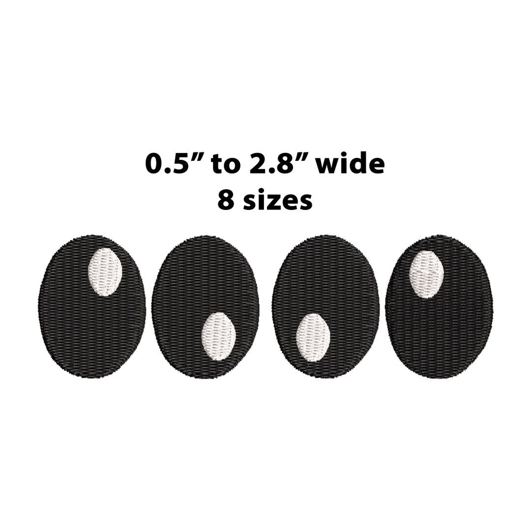 Felt Plush Bear Eyes Machine Embroidery Design, 8 Sizes, Felt Bear Eyes ...