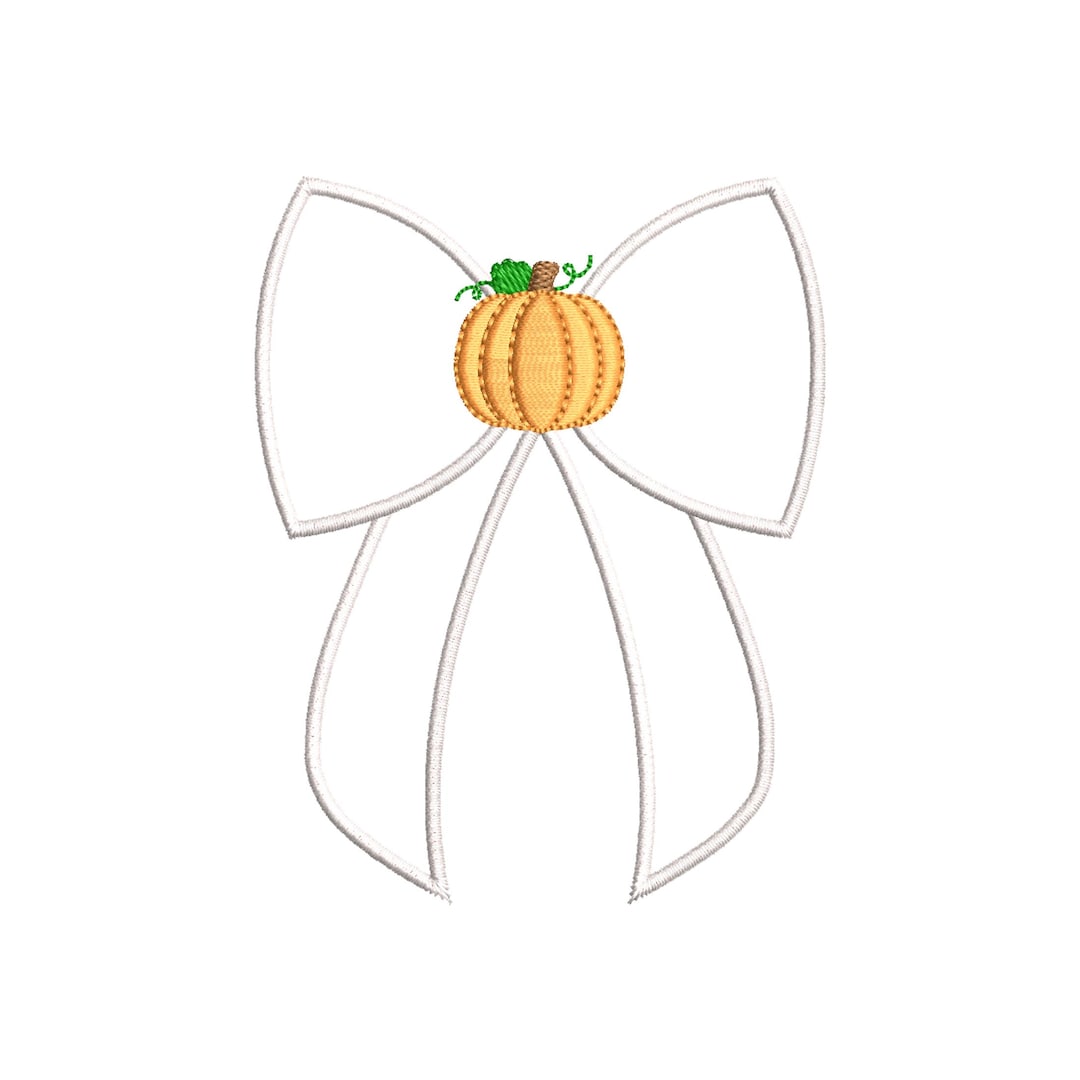 Thanksgiving Side Seam Bow Applique Embroidery Design, 11 Sizes, Side ...