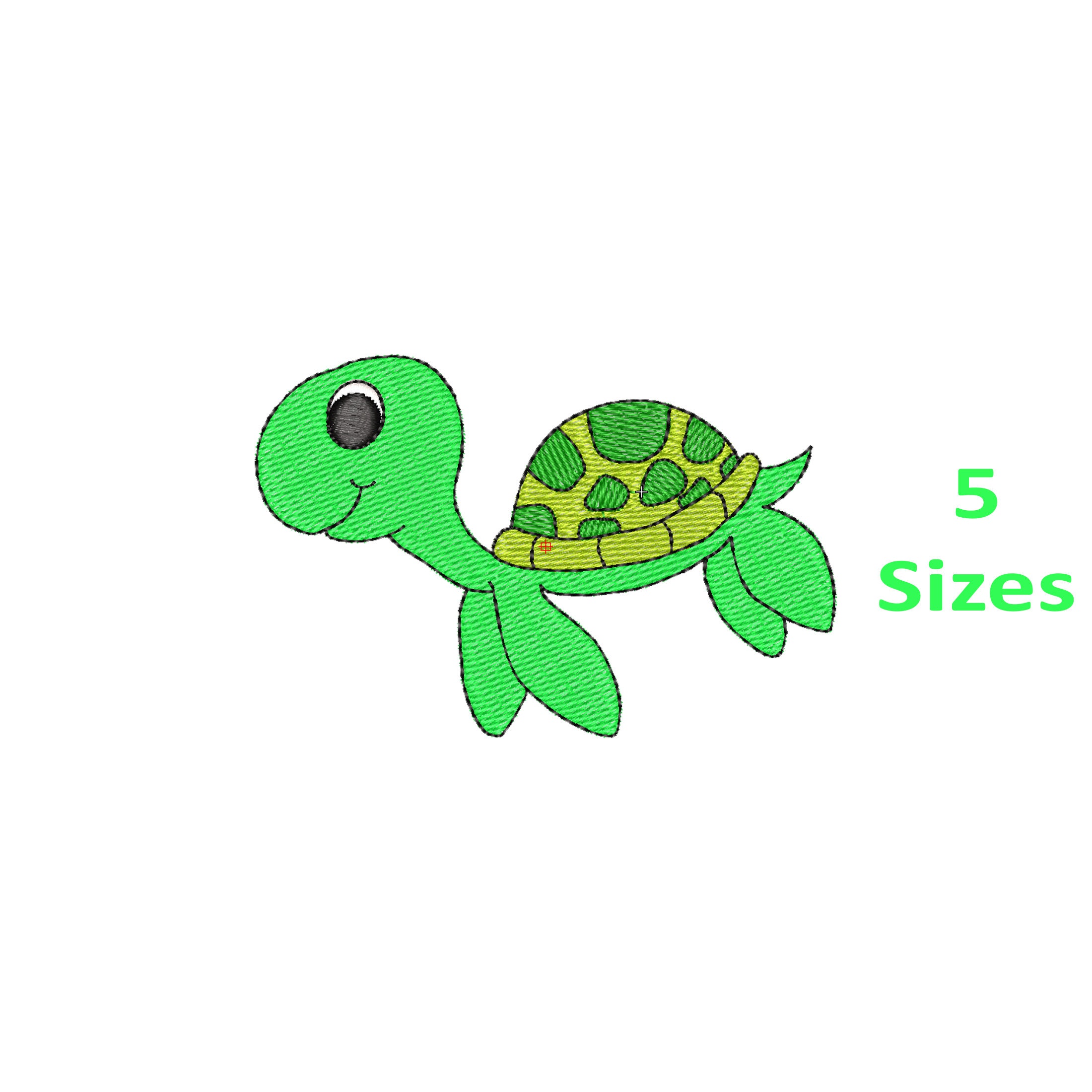 Mini Sea Turtle Machine Embroidery Design 5 Sizes Ocean - Etsy