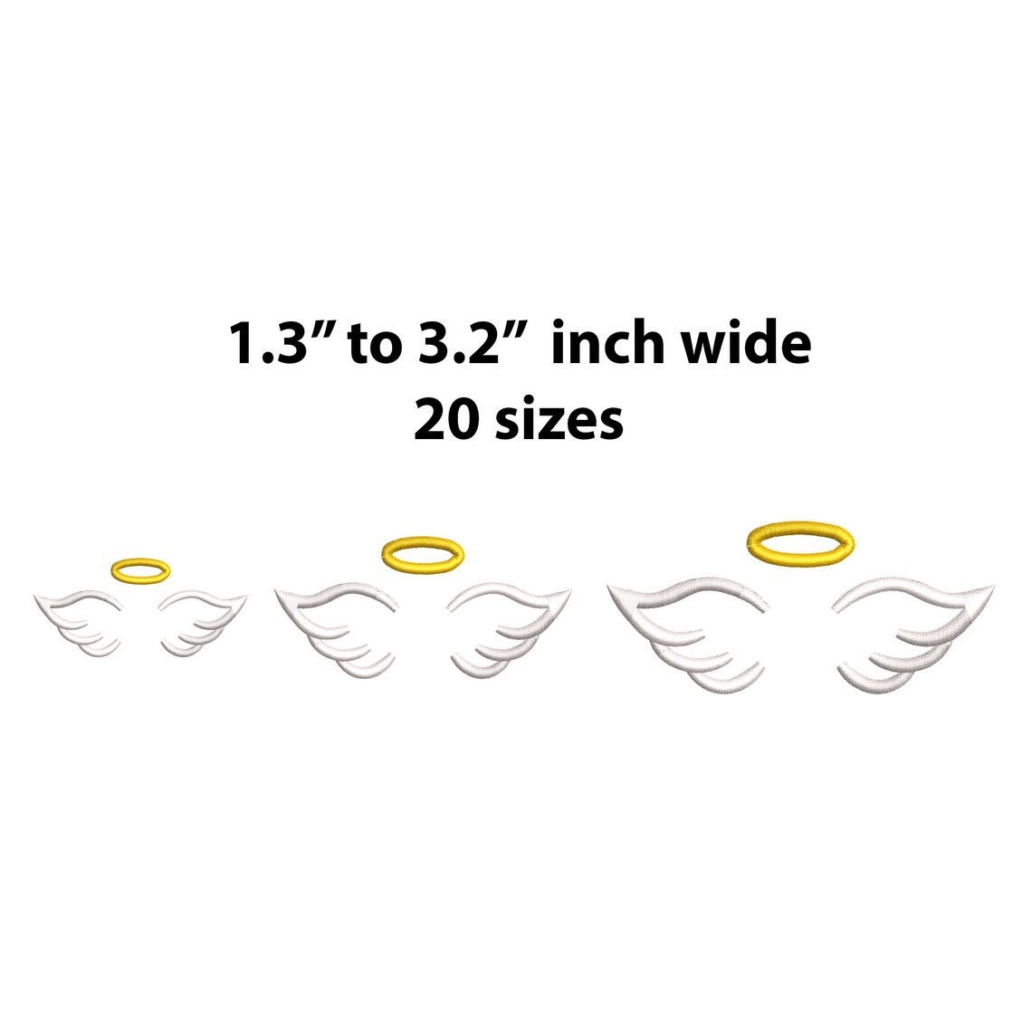 Mini Angel Wings Machine Embroidery Design, 20 Sizes, Mini Angel ...