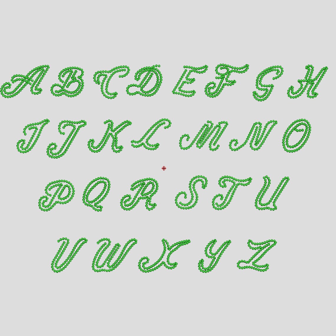 Pearl Cursive Handwriting Embroidery Font, 8 Sizes, A-Z Sorted, Pearl ...