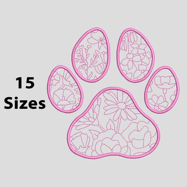 Machine Embroidery Dog Paw Outline - Etsy