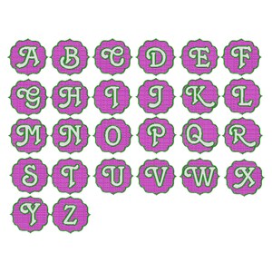 Embossed Machine Embroidery Alphabet, Monogram Towel Font, 5 Sizes, A-Z ...