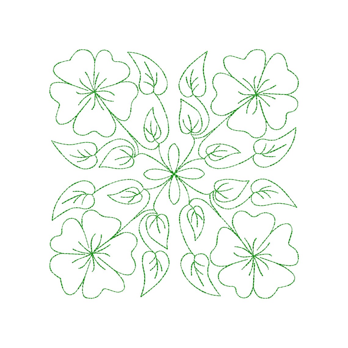 Flower Stipple Quilt Block Machine Embroidery Design File, 30 Size ...