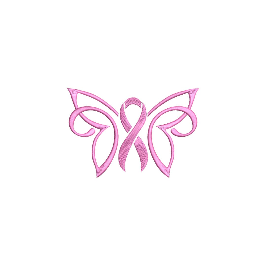 Cancer Awareness Ribbon Butterfly Machine Embroidery Design, 10 Sizes ...