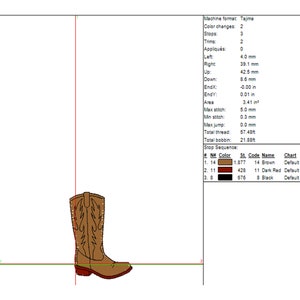 Cowboy Boot Embroidery Design, 4 Sizes, Mini Cowboy Boot Machine ...