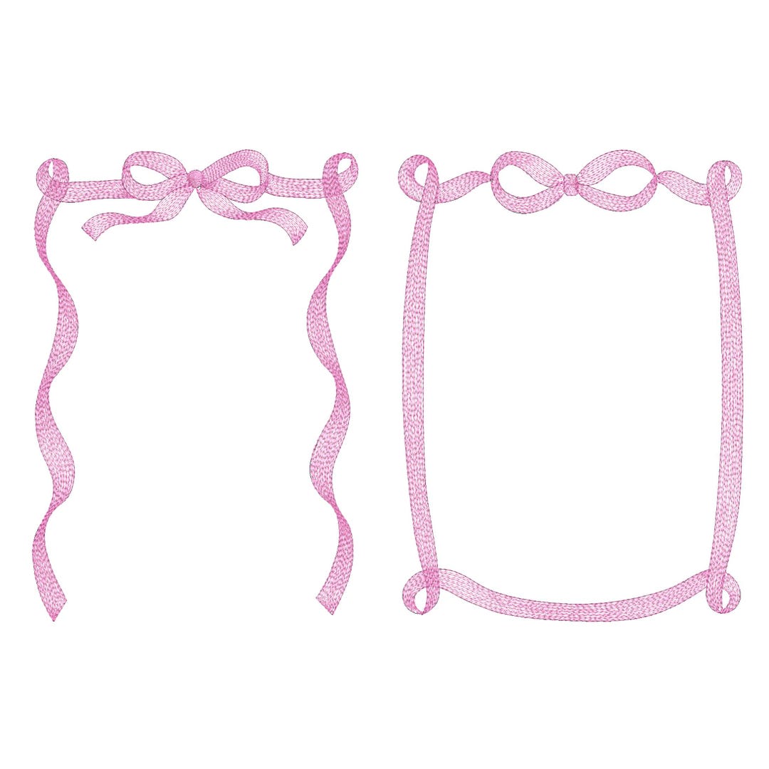 Ribbon Frame Machine Embroidery Design, 13 Sizes, Monogram Name ...