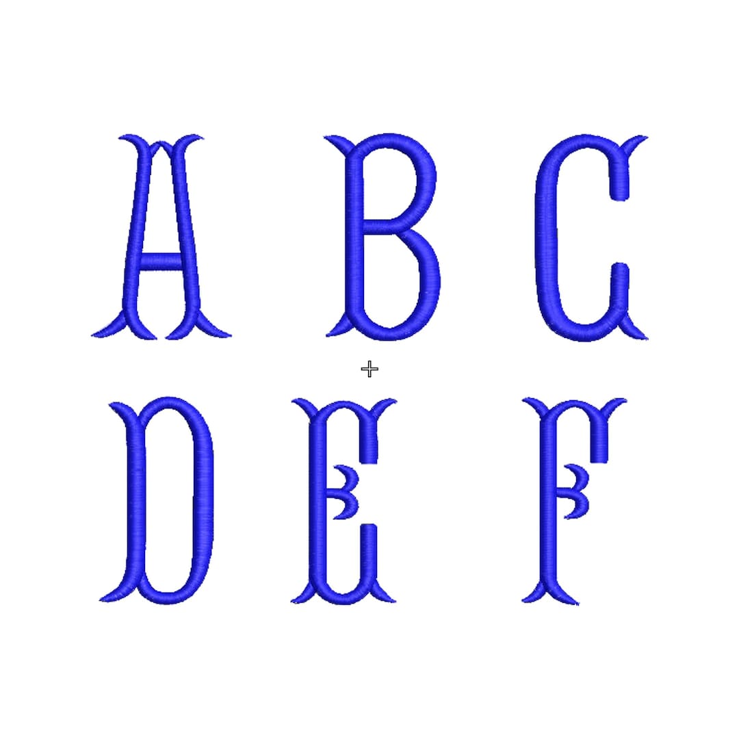 Fishtail Embroidery Font, 5 Sizes, A-Z Sorted, Satin Stitch Machine ...