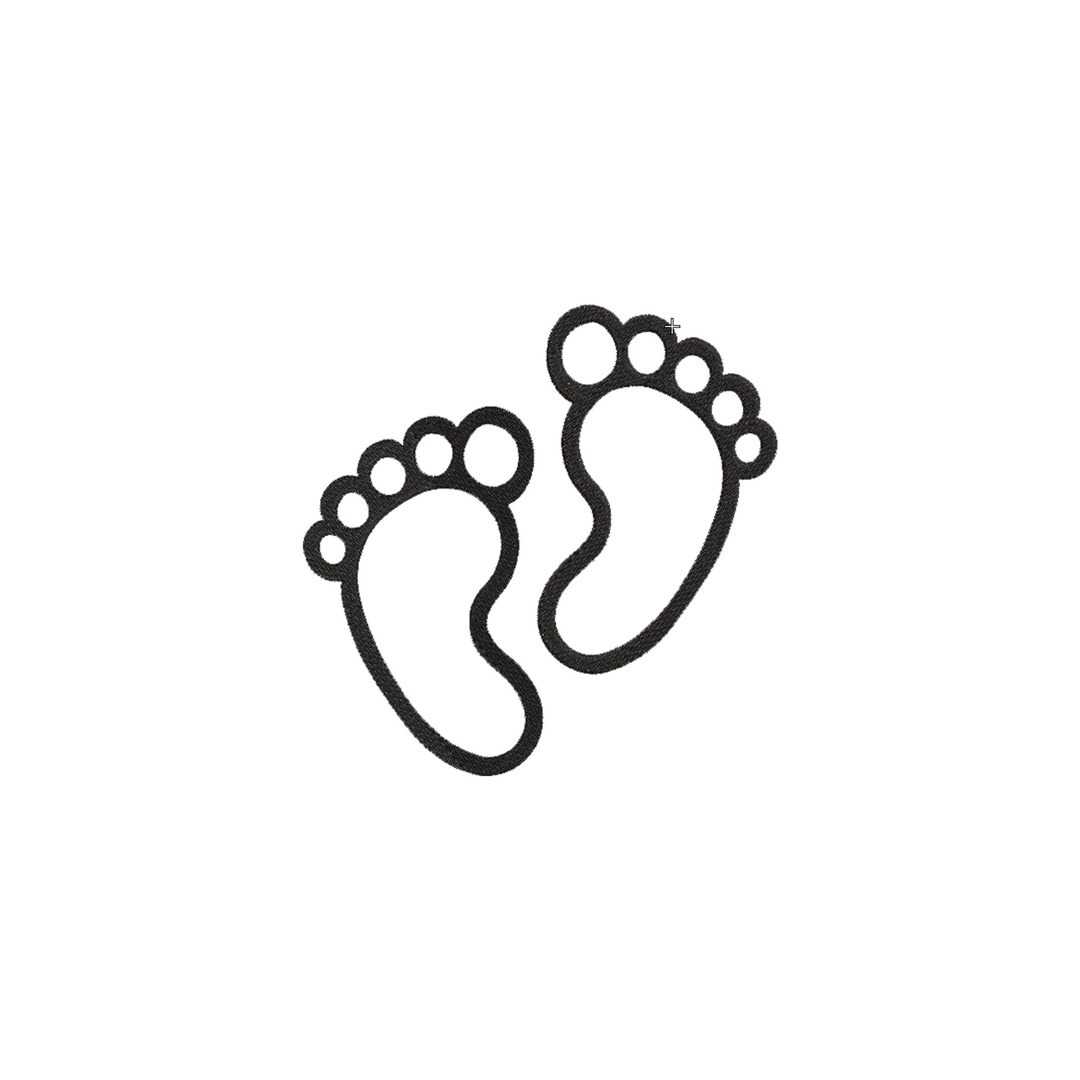 Embossed Baby Footprint Machine Embroidery Design, 10 Sizes, Newborn ...